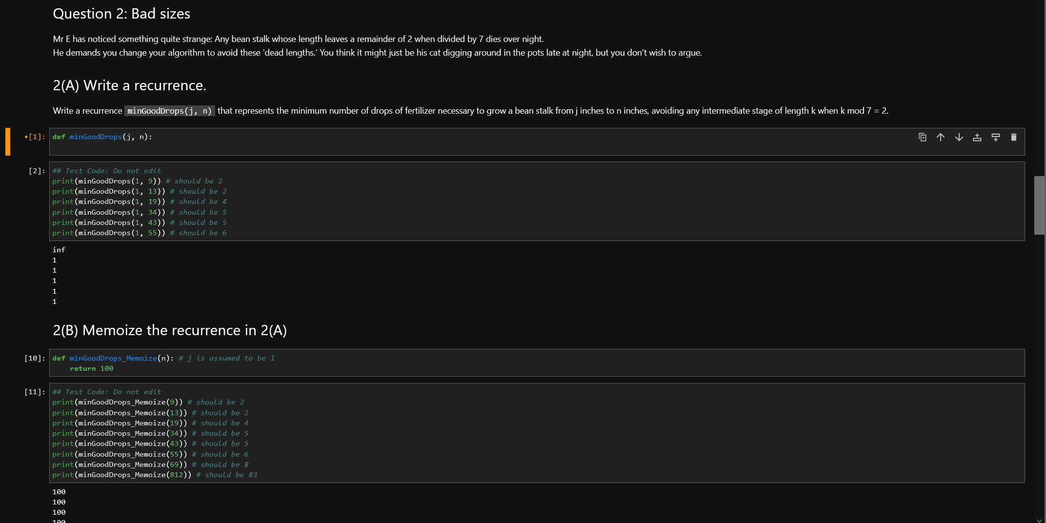 Solved Question 2: Bad sizes 2(C) ﻿Recover the solution in | Chegg.com