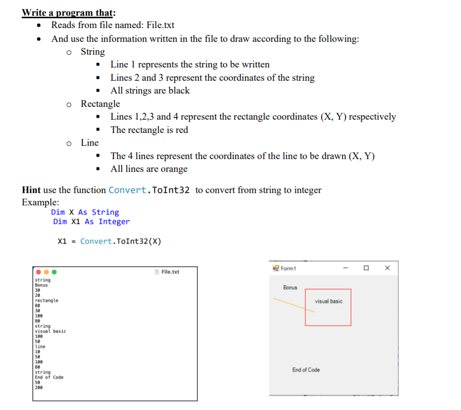 Write a program that: • Reads from file named: | Chegg.com