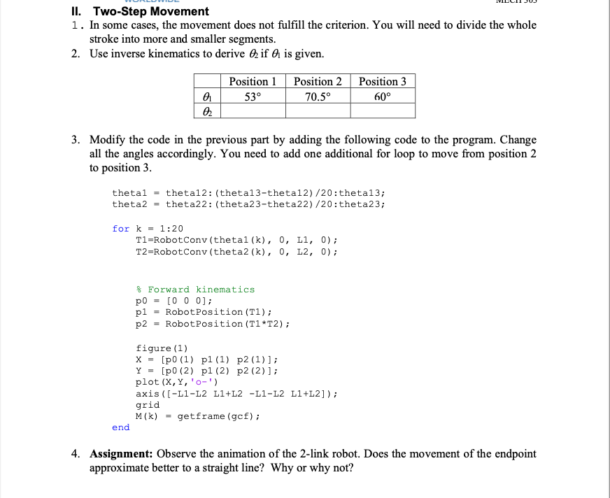 Solved II. ﻿Two-Step MovementIn some cases, the movement | Chegg.com
