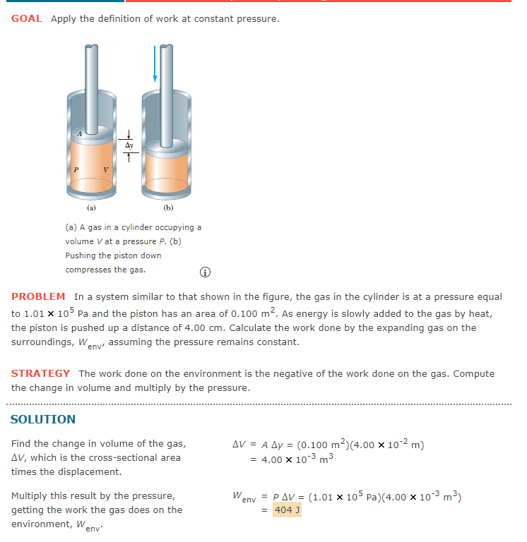 Solved GOAL Apply the definition of work at constant | Chegg.com