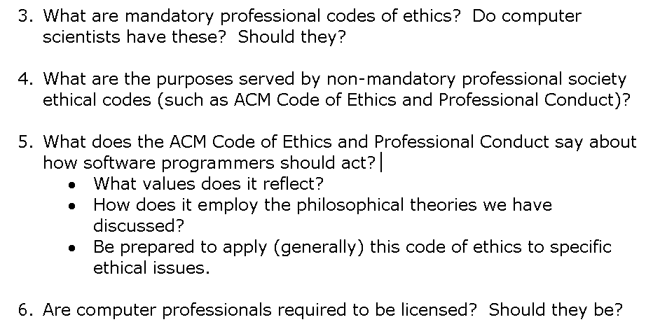 Solved 3. What are mandatory professional codes of ethics? | Chegg.com