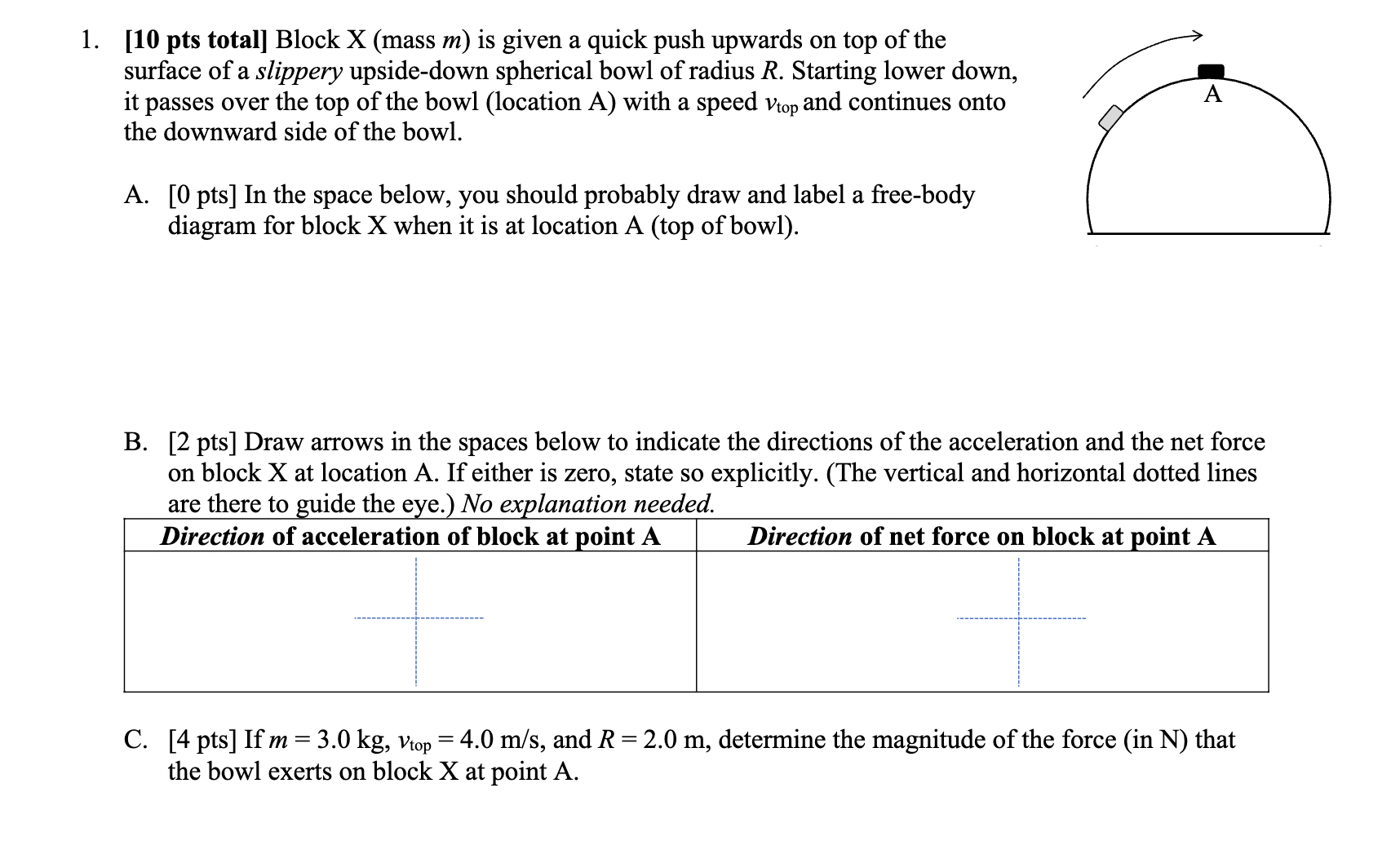 [10 pts total] Block X (mass m ) is given a quick | Chegg.com