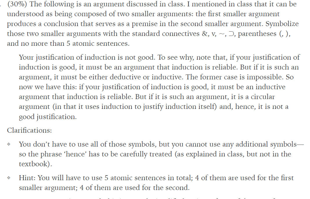 - (30%) The following is an argument discussed in | Chegg.com