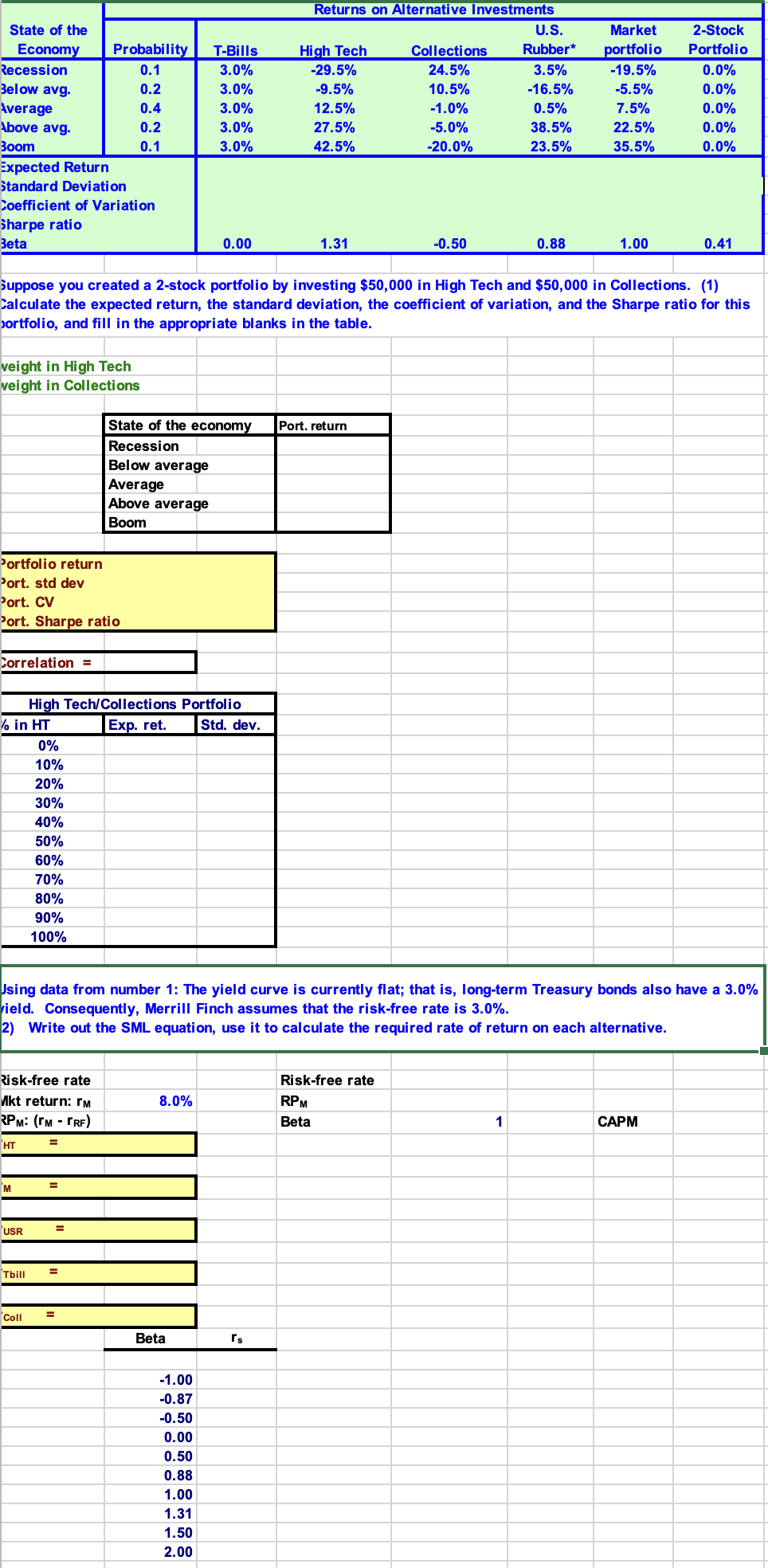 Solved Use attached image of excel spreadsheet to | Chegg.com