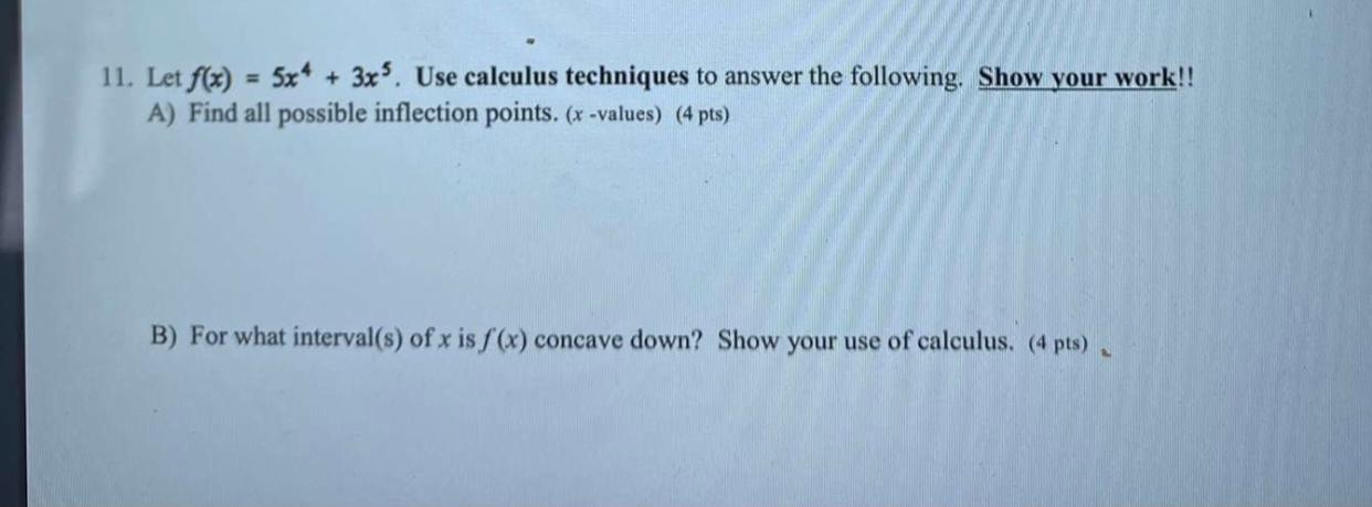 Solved 11. Let f(x) = 5x + 3x”. Use calculus techniques to | Chegg.com Solved 11. Let f(x) = 5x + 3x”. Use calculus techniques to | Chegg.com