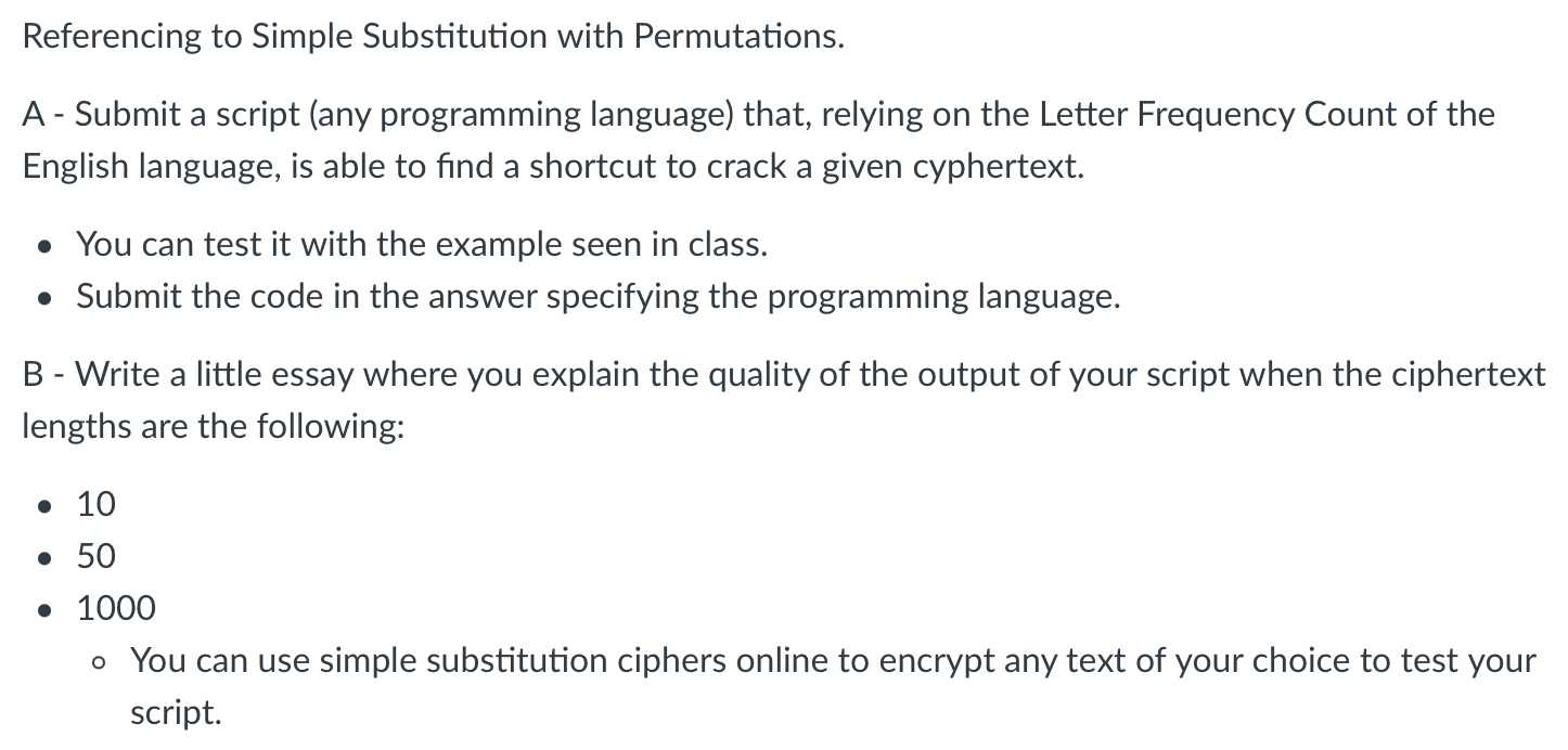 Solved Referencing to Simple Substitution with Permutations. | Chegg.com