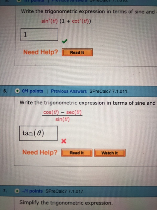 Solved Write the trigonometric expression in terms of sine | Chegg.com