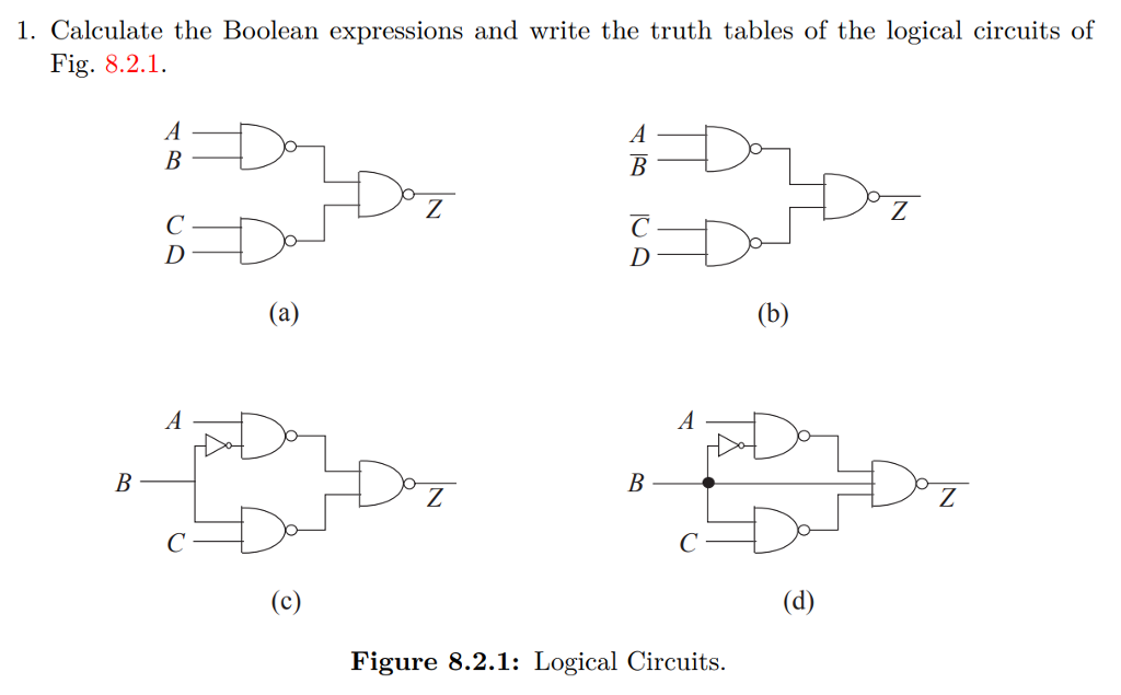 Solved 1. Calculate the Boolean expressions and write the | Chegg.com