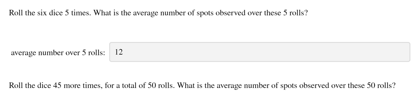 Solved Use the Statistical Applet: The Law of Large Numbers | Chegg.com