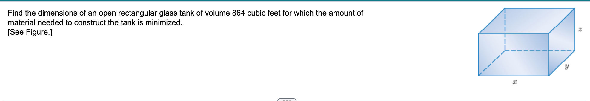 Solved Find the dimensions of an open rectangular glass tank | Chegg.com