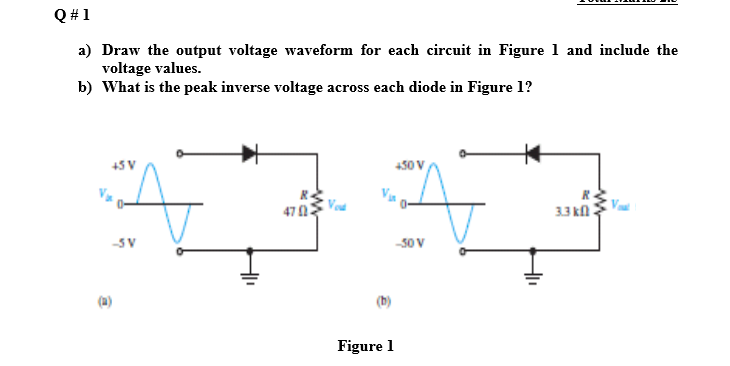 Solved Q1 A Draw The Output Voltage Waveform For Each 2883