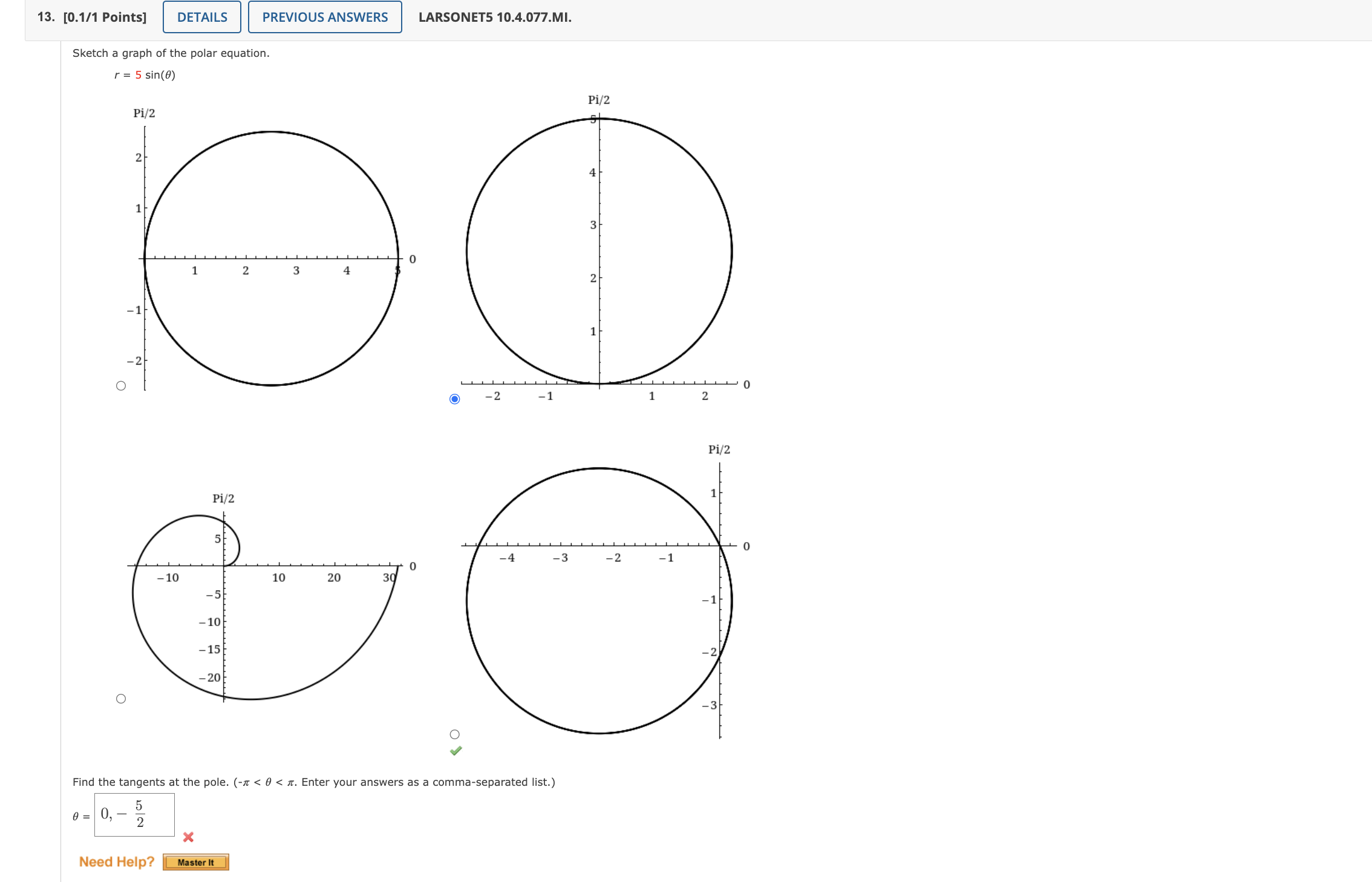 Solved Sketch a graph of the polar equation. r=5sin(θ) Find | Chegg.com