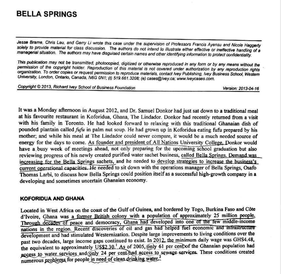 BELLA SPRINGS Jesse Brame, Chris Lau, and Gerry Li | Chegg.com