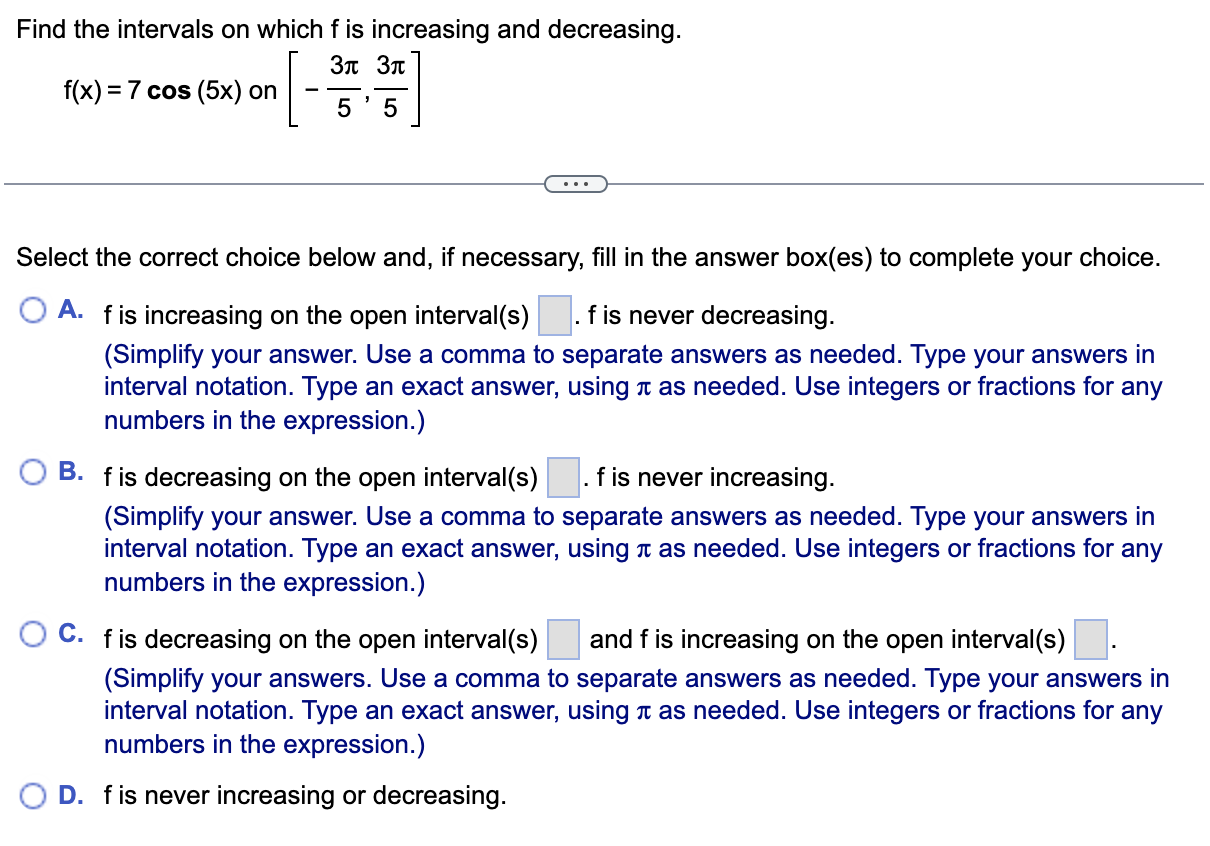 Solved Find the intervals on which f is increasing and | Chegg.com
