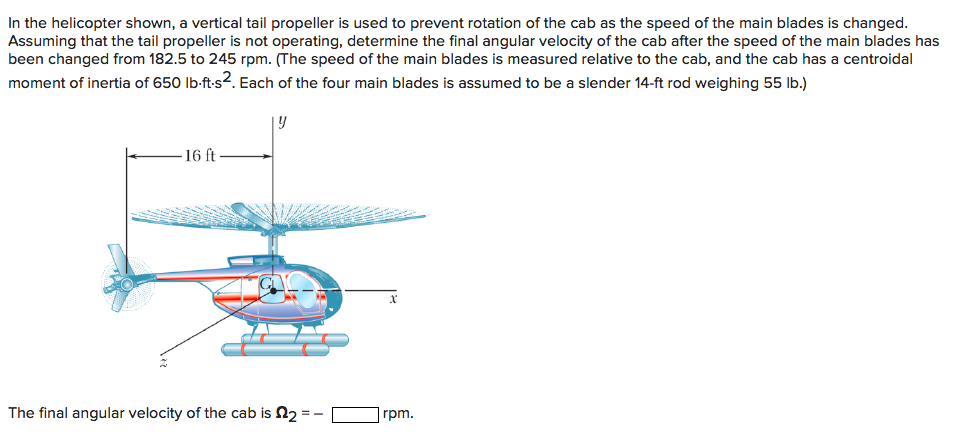 Solved In the helicopter shown, a vertical tail propeller is | Chegg.com