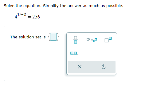 Solved Solve the equation. Simplify the answer as much as | Chegg.com