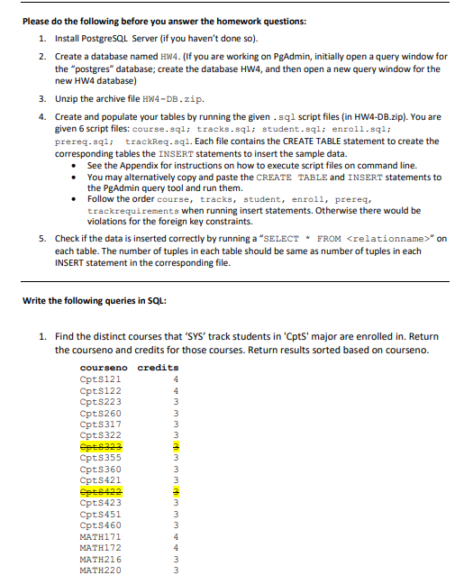 Solved Consider the following tables: "courseno" includes a | Chegg.com