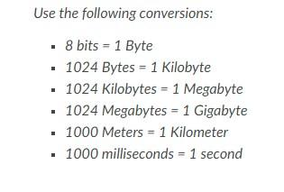 Solved Use the following conversions: - 8 bits =1 Byte - | Chegg.com