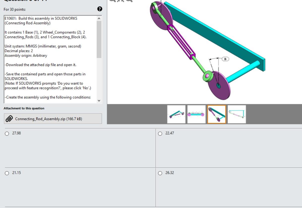 Solved E11501: Build this assembly in SOLIDWORKS (Connecting | Chegg.com