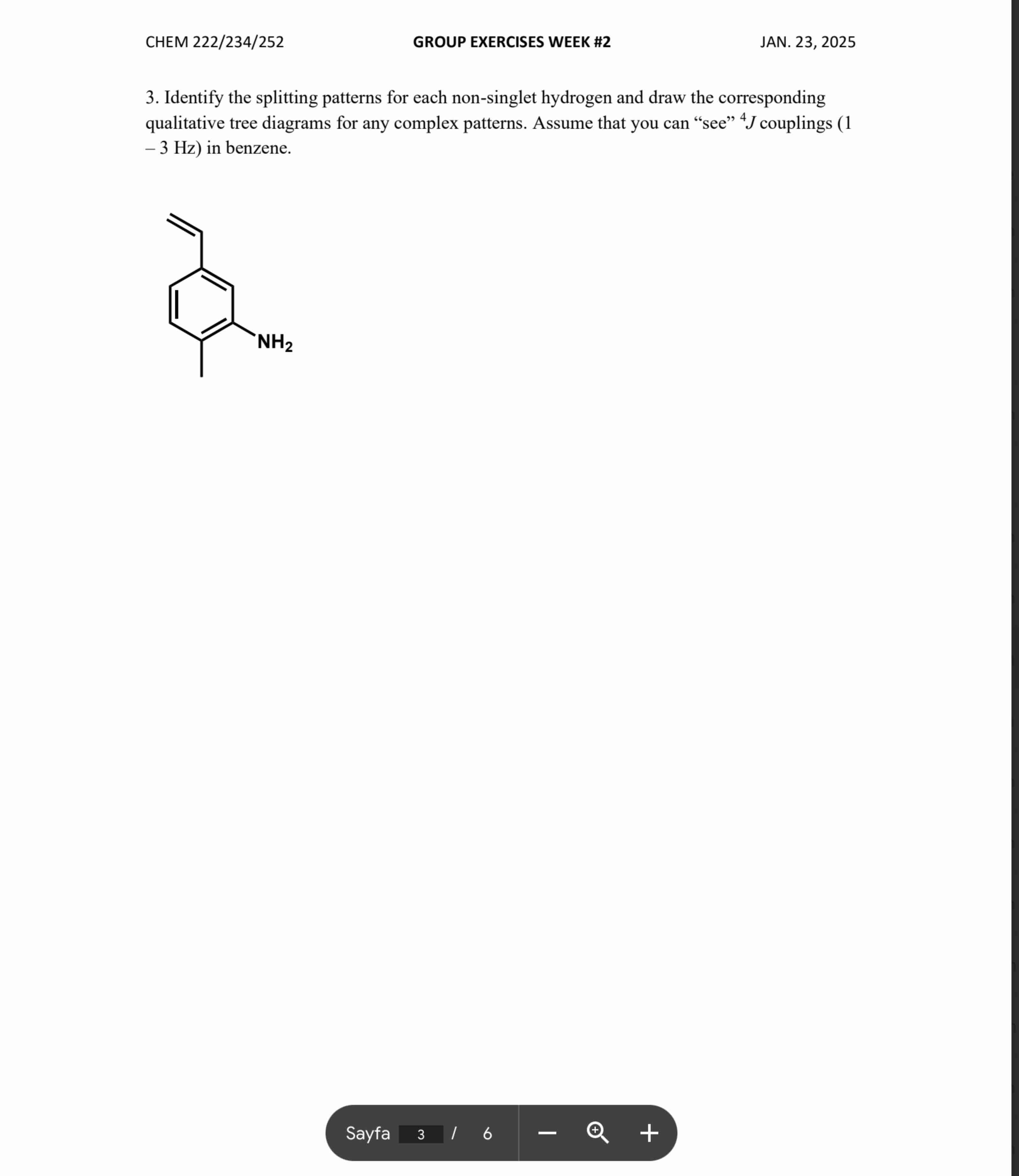 Solved 3. ﻿Identify the splitting patterns for each | Chegg.com