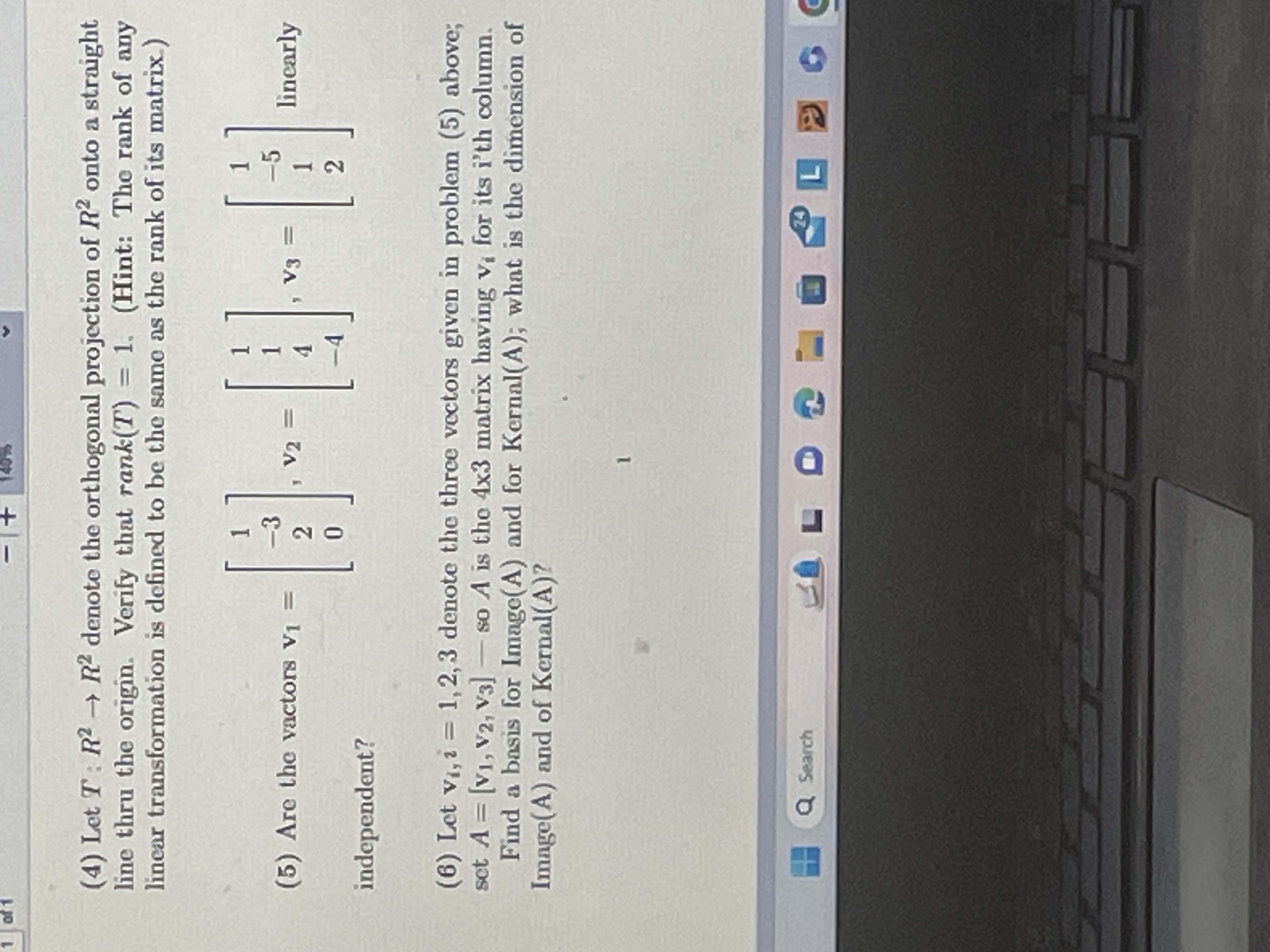 Solved (4) Let T:R2→R2 denote the orthogonal projection of | Chegg.com