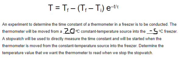 Solved I = T - (T-T) e-VI An experiment to determine the | Chegg.com