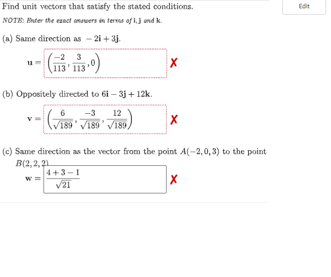 Solved Find the vector component of v = (4, -1, 7) along b = | Chegg.com