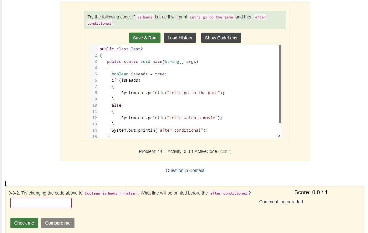 Solved Try the following code. If isHeads is true it will | Chegg.com