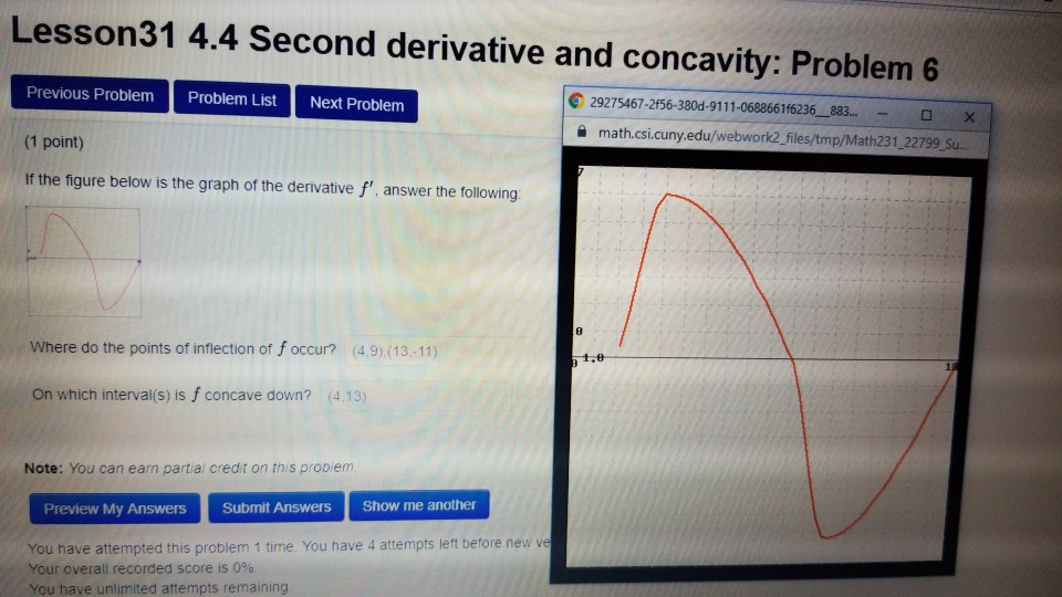 Solved Msen Lesson31 44 Second Derivative And Concavity 4270