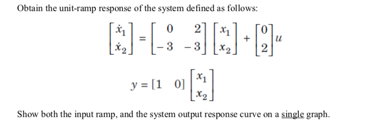 Obtain the unit-ramp response of the system defined | Chegg.com