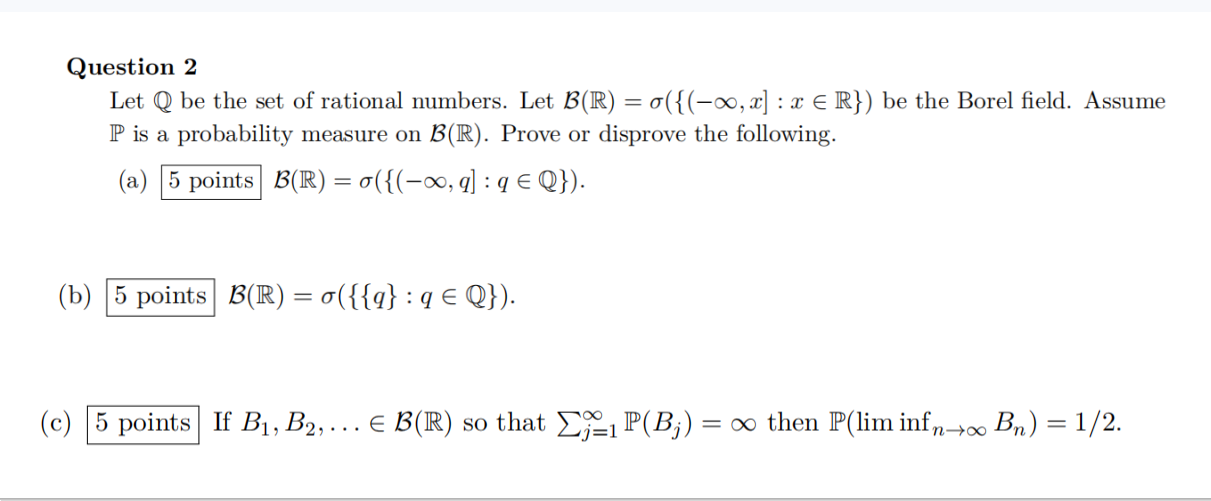 Solved Question 2 Let Q be the set of rational numbers. Let | Chegg.com