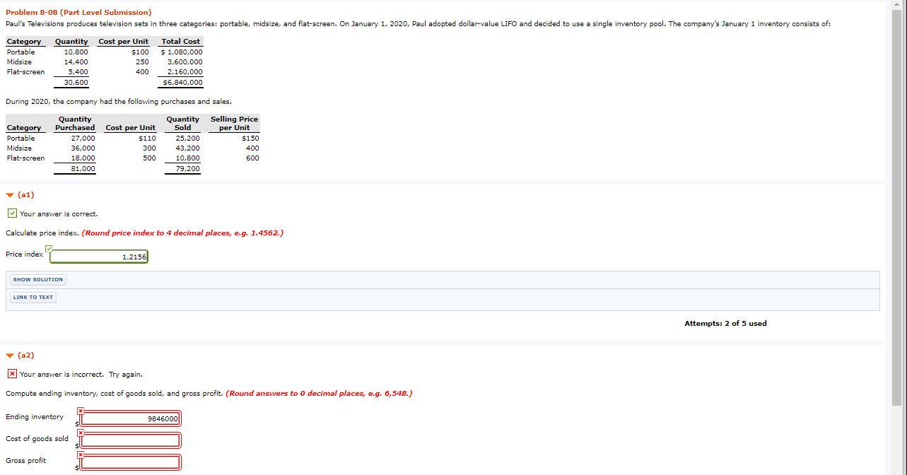 Solved Problem 8-08 (Part Level Submission) Paul's | Chegg.com