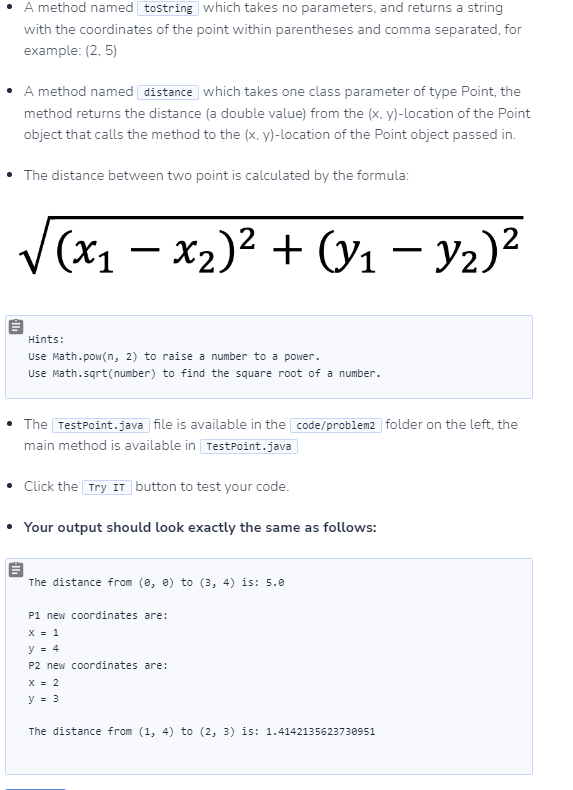 Solved Problem #2 Point x: int y: int + Point() + | Chegg.com