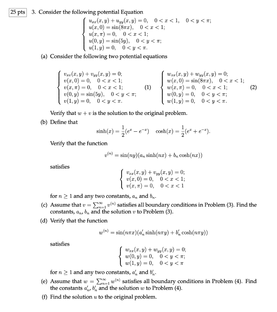 Solved 3. Consider the following potential Equation | Chegg.com