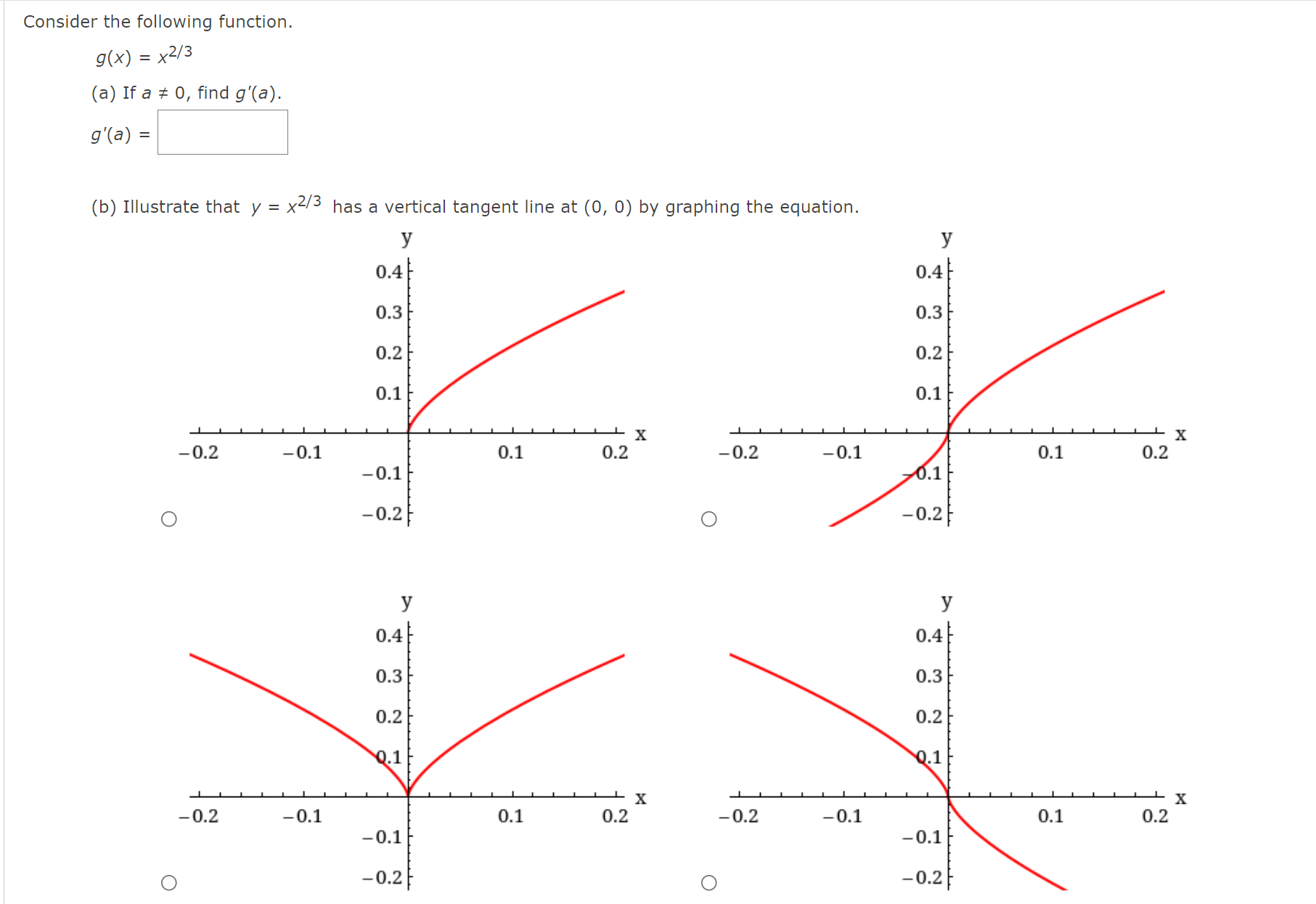Solved Consider the following function.g(x)=x23(a) ﻿If a≠0, | Chegg.com