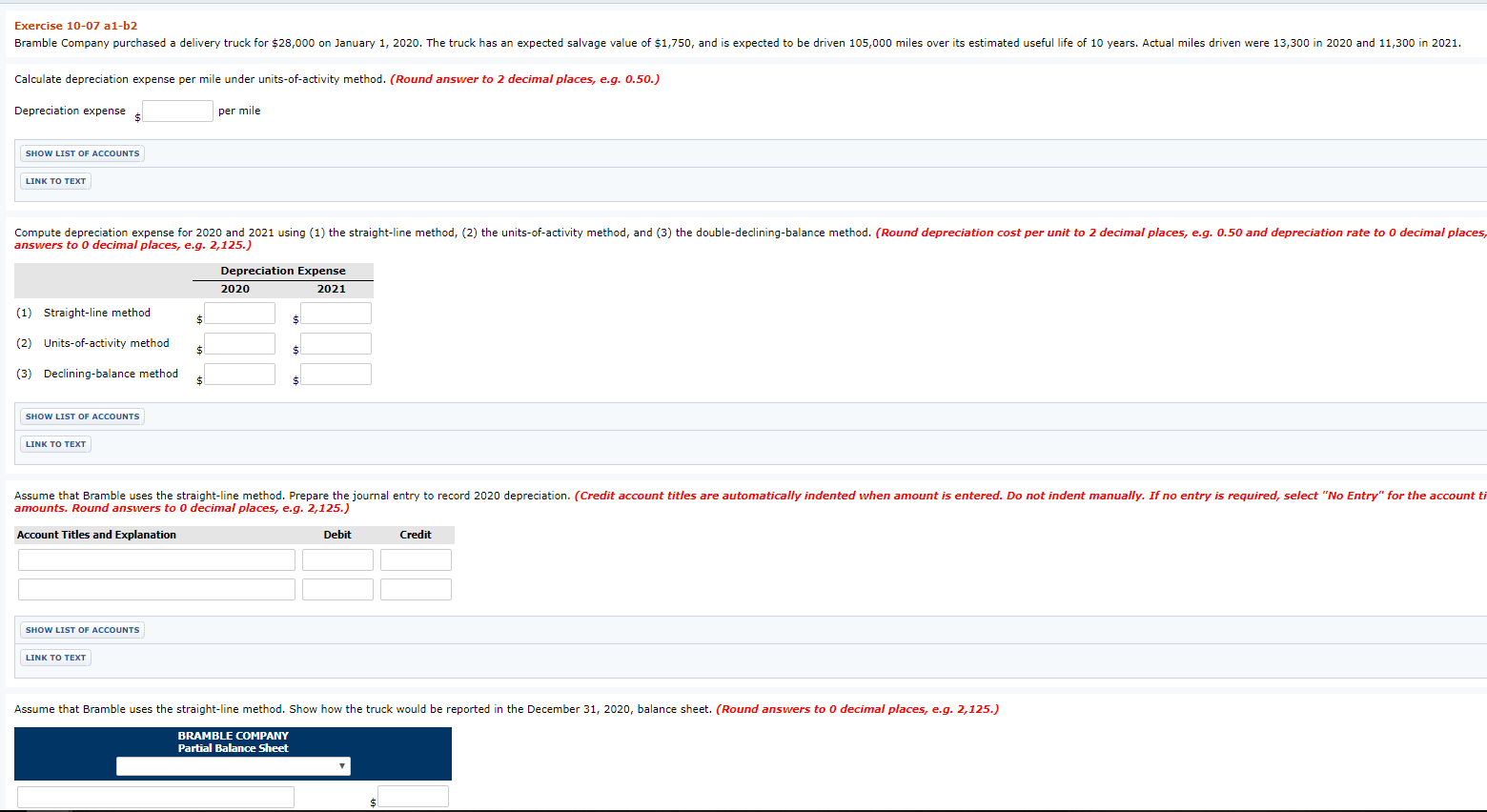 Solved Exercise 10 07 A1 b2 Bramble Company Purchased A Chegg