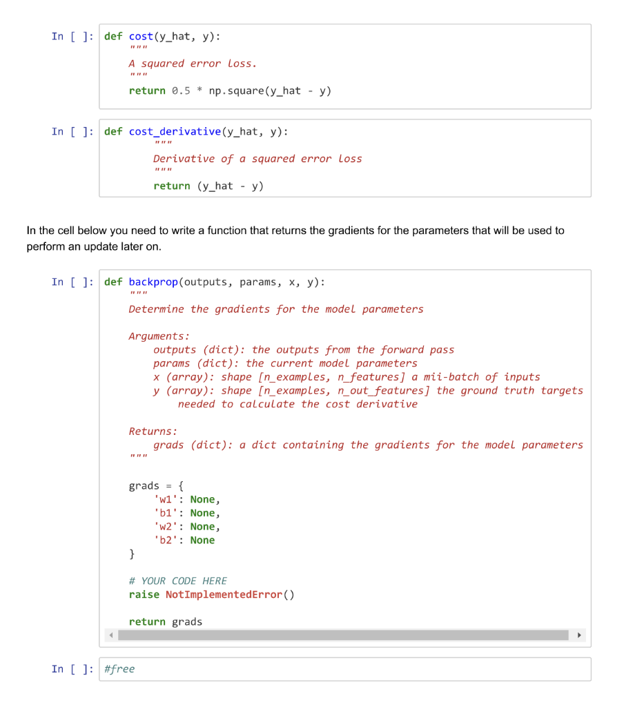 Solved Task 4: Backpropagation Now for the important part of | Chegg.com
