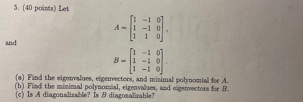 Solved The minimal polynomial for A is p(z)=z^3. The minimal | Chegg.com