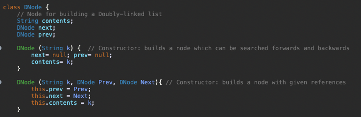 Solved class DNode { // Node for building a Doubly-linked | Chegg.com