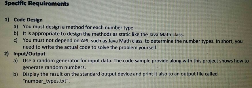 Solved This project is all about numbers. You are to write a | Chegg.com