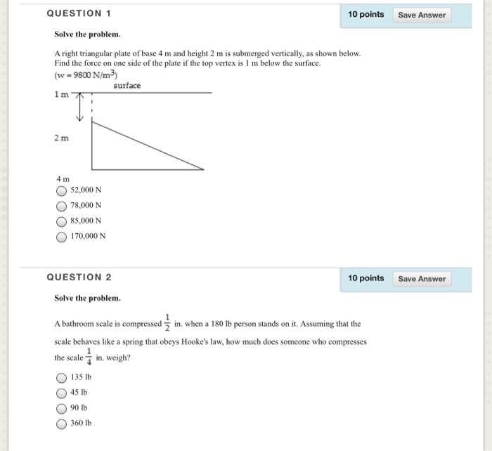 Solved QUESTION 1 10 points Save Answer Solve the problem. A | Chegg.com