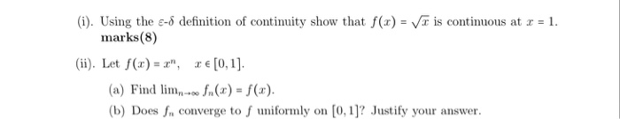 Solved Using the epsilon-delta definition of continuity show | Chegg.com
