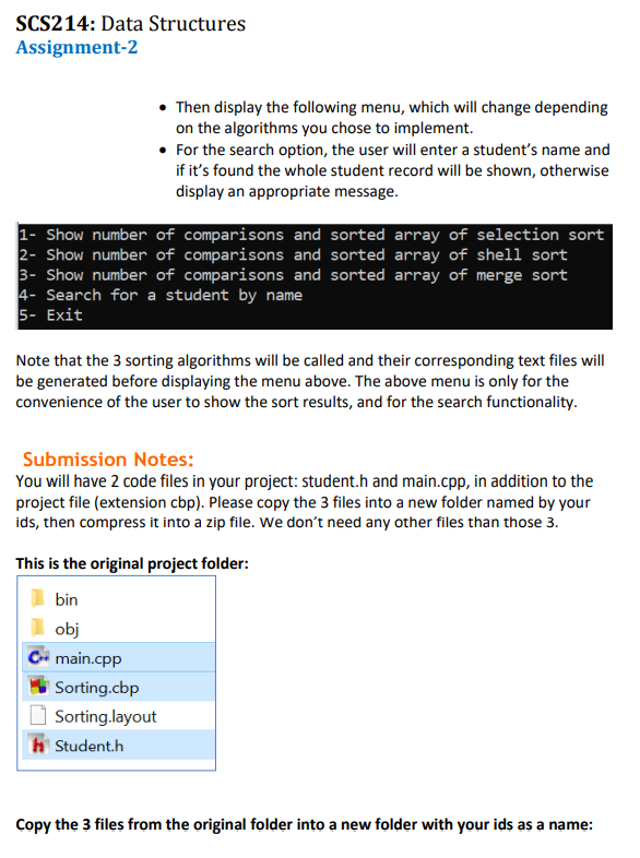 SCS214: Data Structures Assignment-2 Instructions 1- | Chegg.com