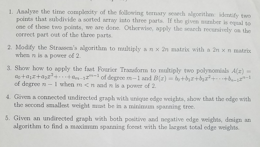 Solved 1. Analyze the time complexity of the following | Chegg.com