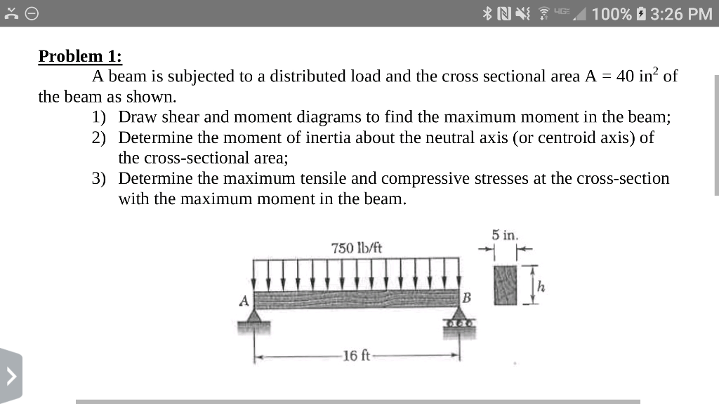 Solved Problem 1: A beam is subjected to a distributed load | Chegg.com