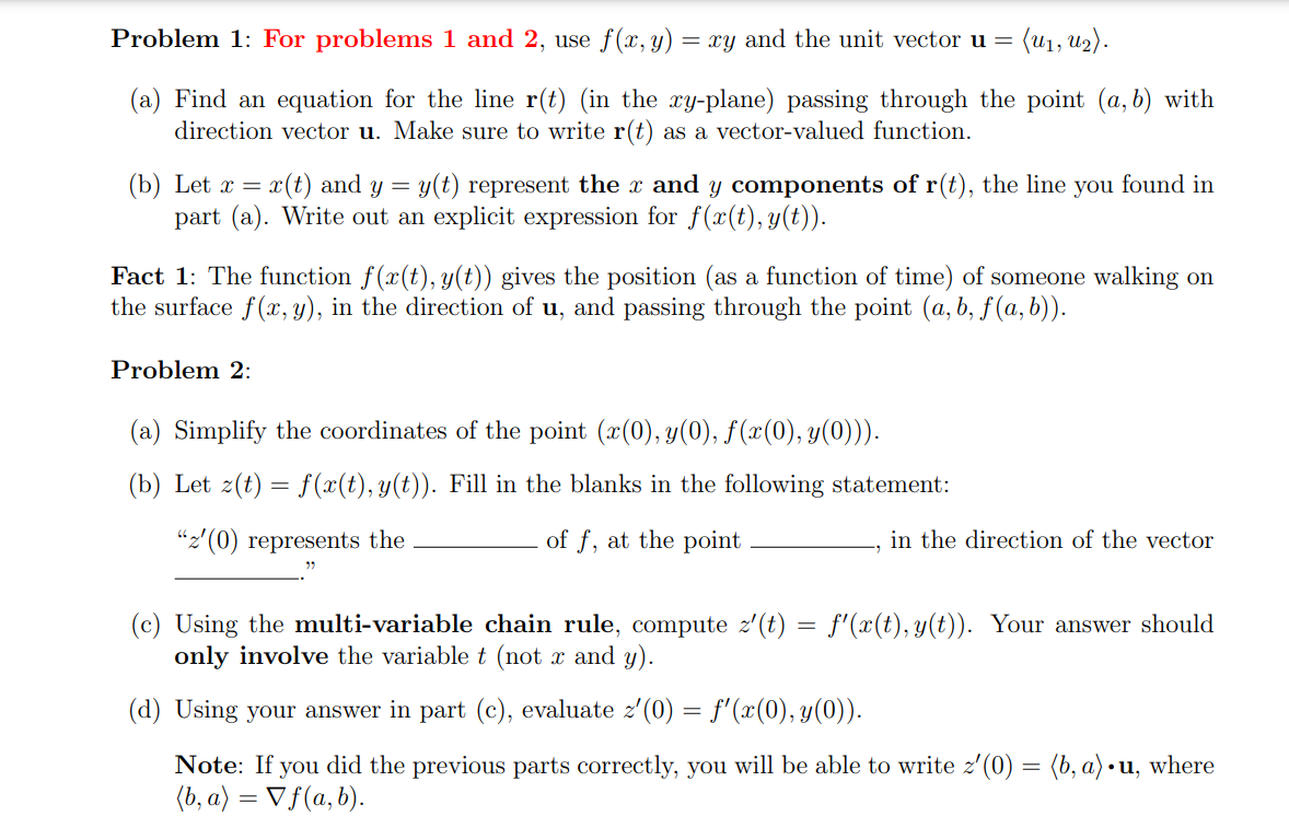 Solved Problem 1: For problems 1 and 2 , use f(x,y)=xy and | Chegg.com