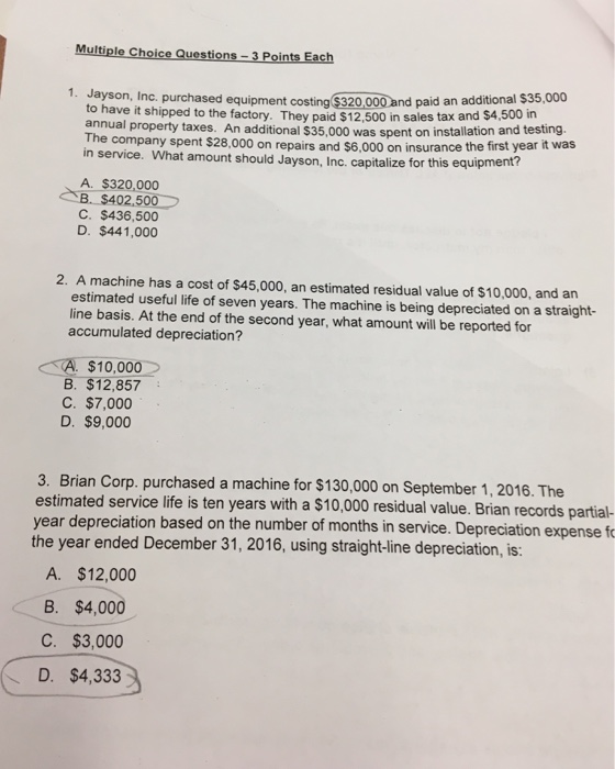 Solved Multiple choice Questions-3 Points Each 1. Jayson, | Chegg.com