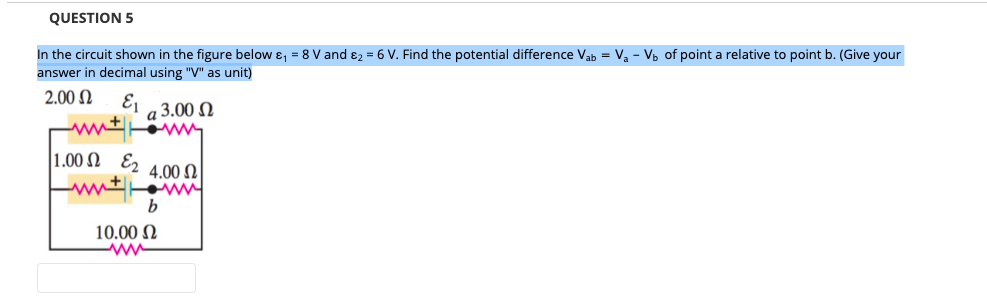 Solved In the circuit shown in the figure below ε1 = 8 V and | Chegg.com