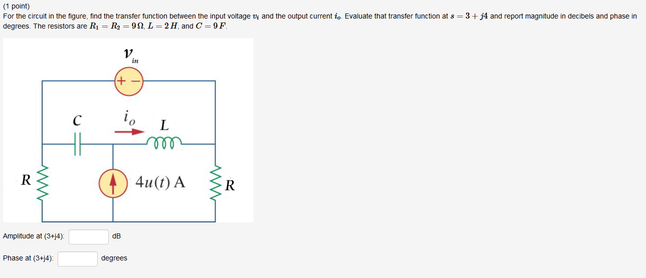 Solved 1 Point For The Circuit In The Figure Find The 8053