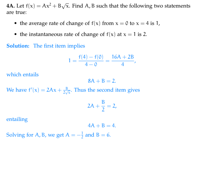 Solved 4A. Let f(x)=Ax2+Bx. Find A,B such that the following | Chegg.com